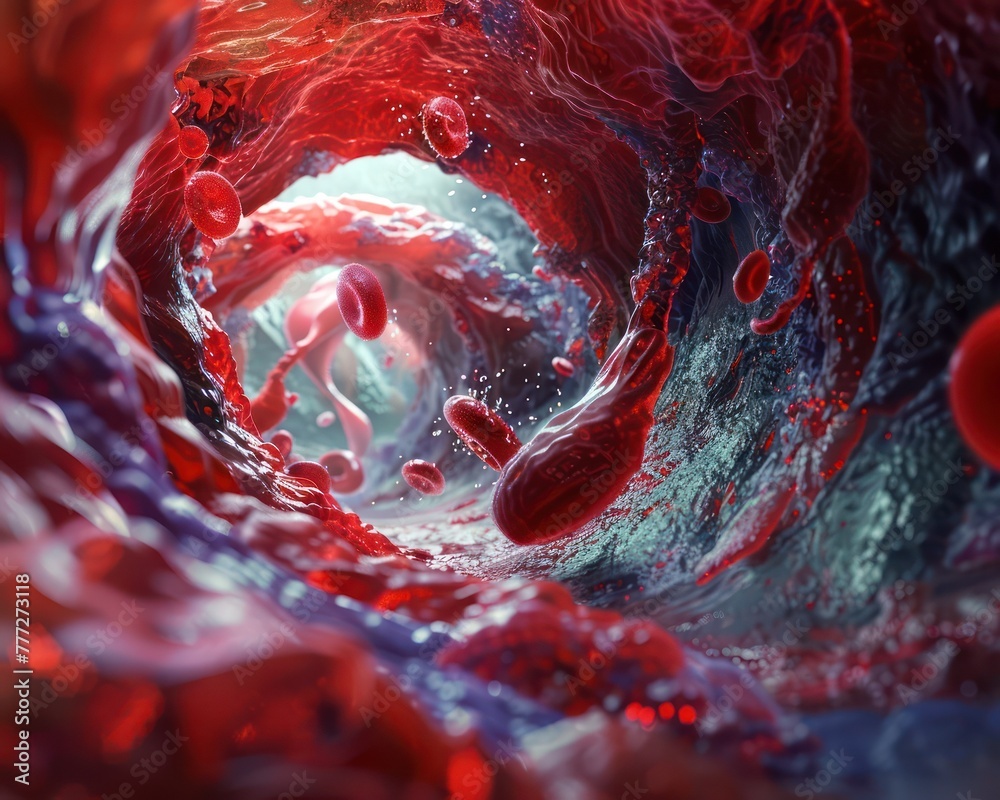 Biological Flow: A 3D of Plasma Carrying Cells and Nutrients Stock ...