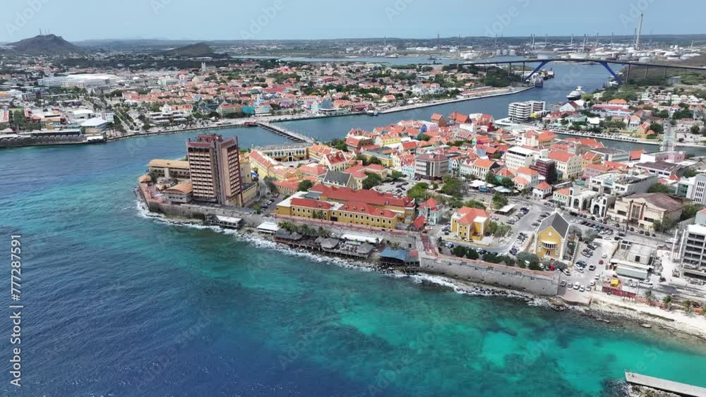 Curacao Skyline At Otrobanda In Willemstad Curacao. Caribbean Island ...