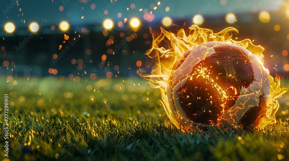 The vibrant green grass of the stadium provides the backdrop for the ...