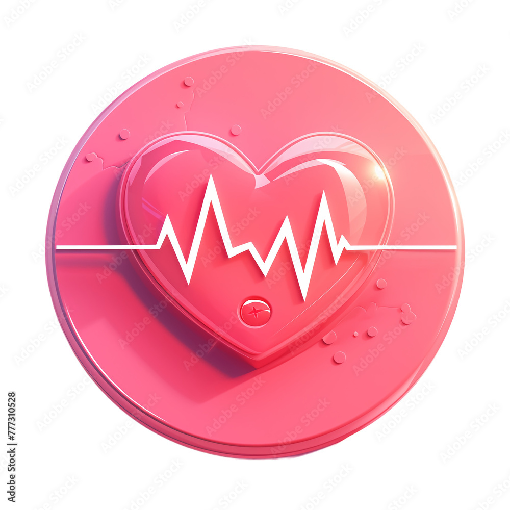 Lifeline Heart Heartbeat Cute Game Medical Icon: Adorable Symbol of ...