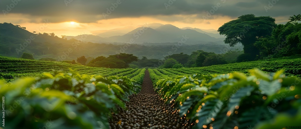 Exploring a Costa Rican Coffee Farm: Lush Greenery and Rows of Coffee ...
