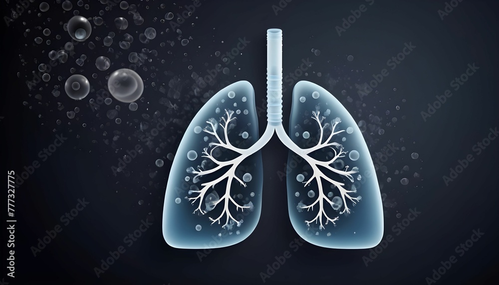 World Asthma Day. Asthma awareness poster with lungs filled with air ...