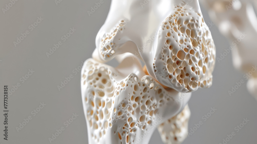 Detailed 3D rendering of the human femur, highlighting bone density and ...