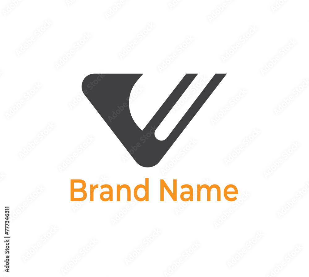 V logo. EPS file. Editable Color. CMYK Color mode. Free Font used. Easy ...