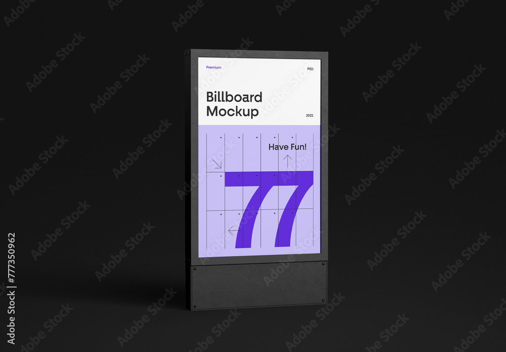 Big Metal Frame Poster Mockup Stock Template | Adobe Stock