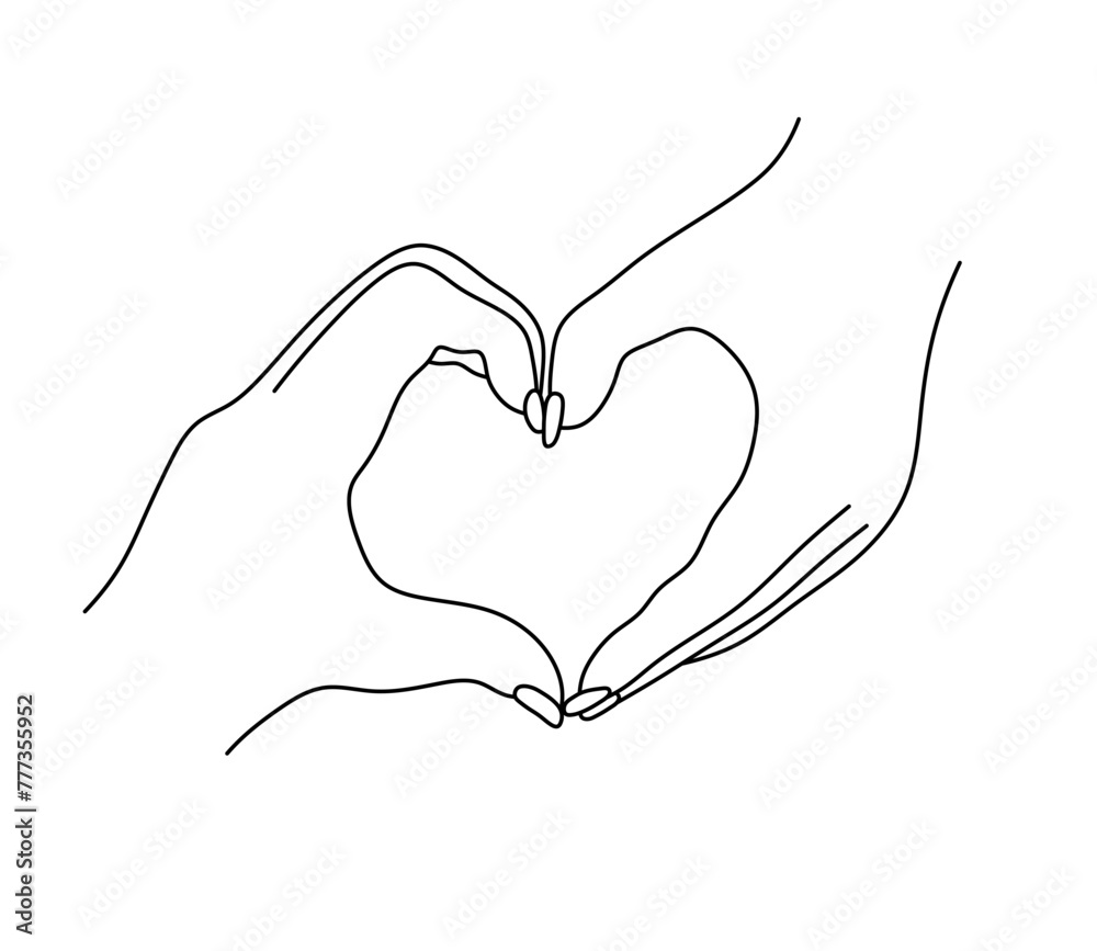 Vector isolated two hand heart hand gesture best friens bestie ...