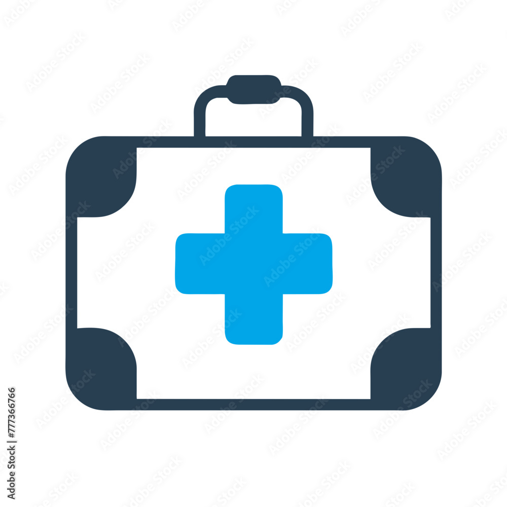 First aid kit icon vector silhouette drawing medical hospital doctor ...