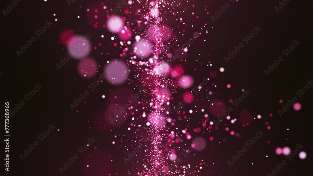 Luxury elegant background of rose gold particles flowing to the camera ...