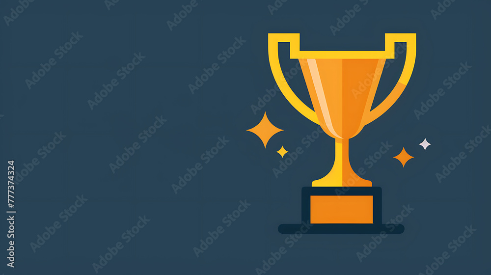 Minimalist Sports Trophy victory plain Background with space for text ...