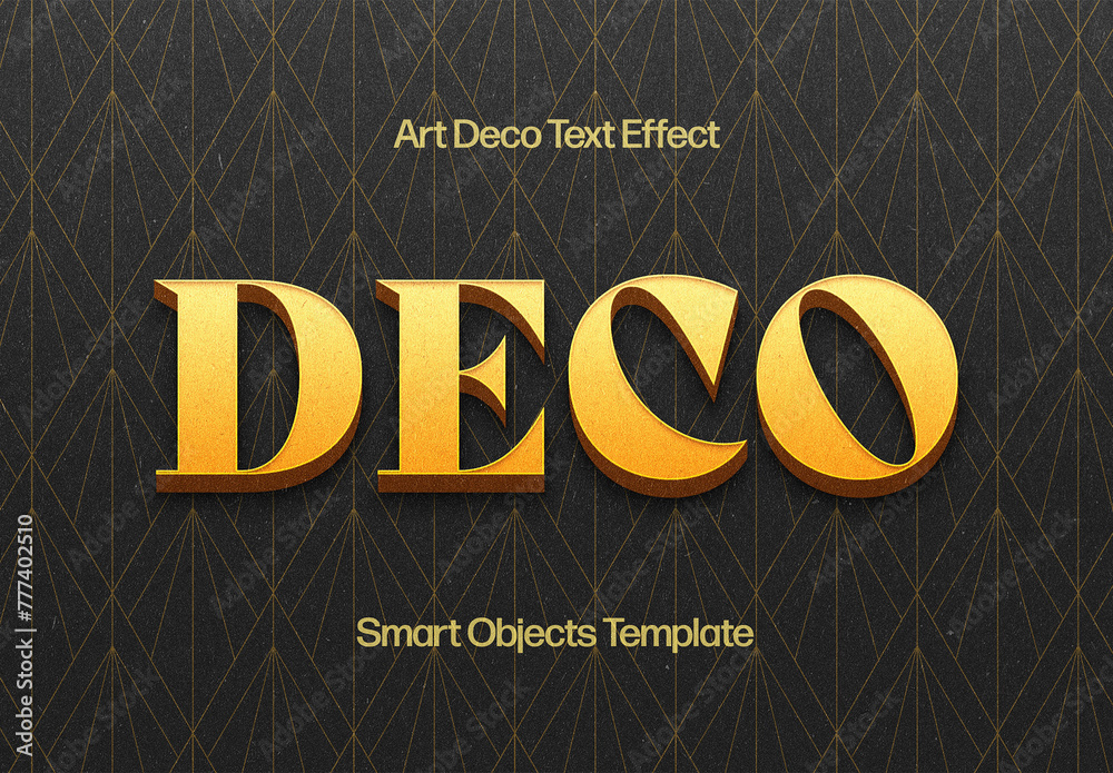 Art Deco Text Effect Mockup Stock Template | Adobe Stock