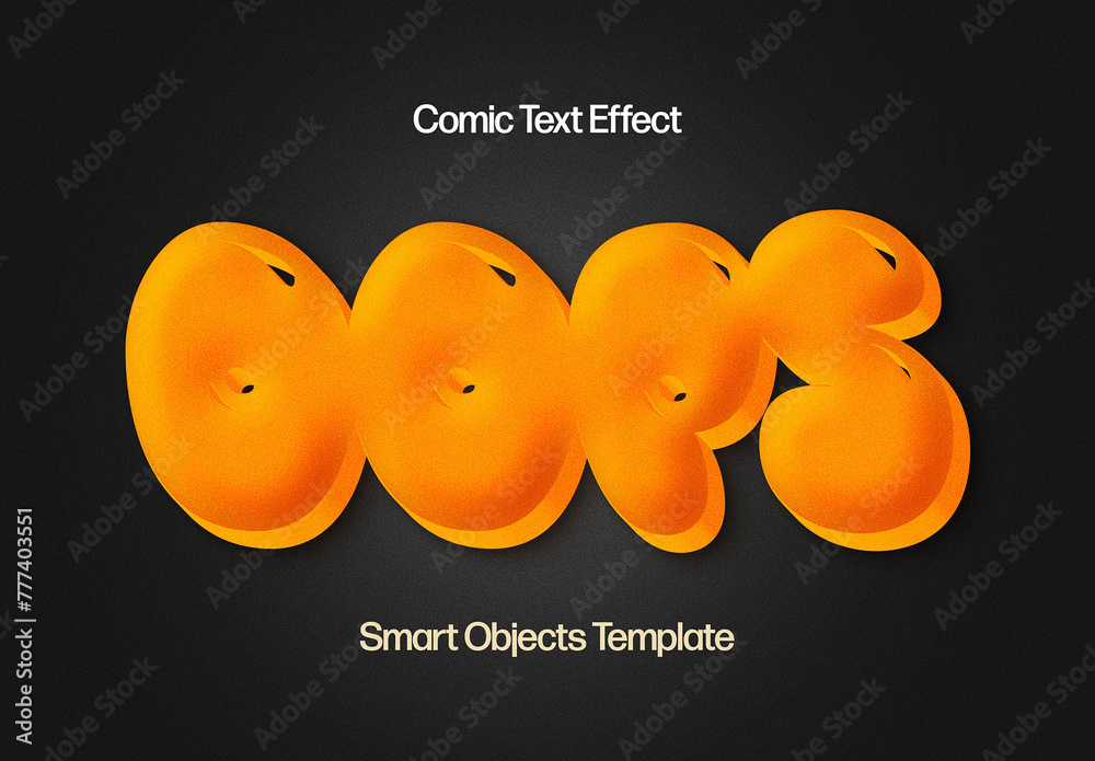 Bubble Cartoon Text Effect Mockup Stock Template | Adobe Stock