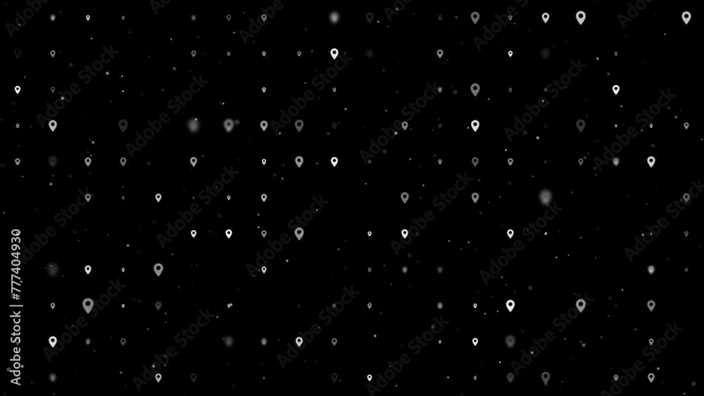 Template animation of evenly spaced location symbols of different sizes ...