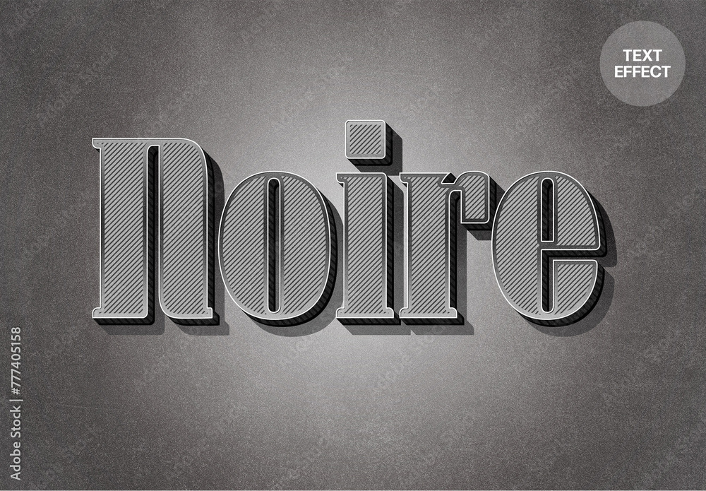 Noir Vintage Ribbed Text Effect Mockup Stock Template | Adobe Stock