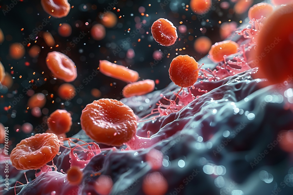 Microscopic view of platelets activating and clustering at a wound site ...
