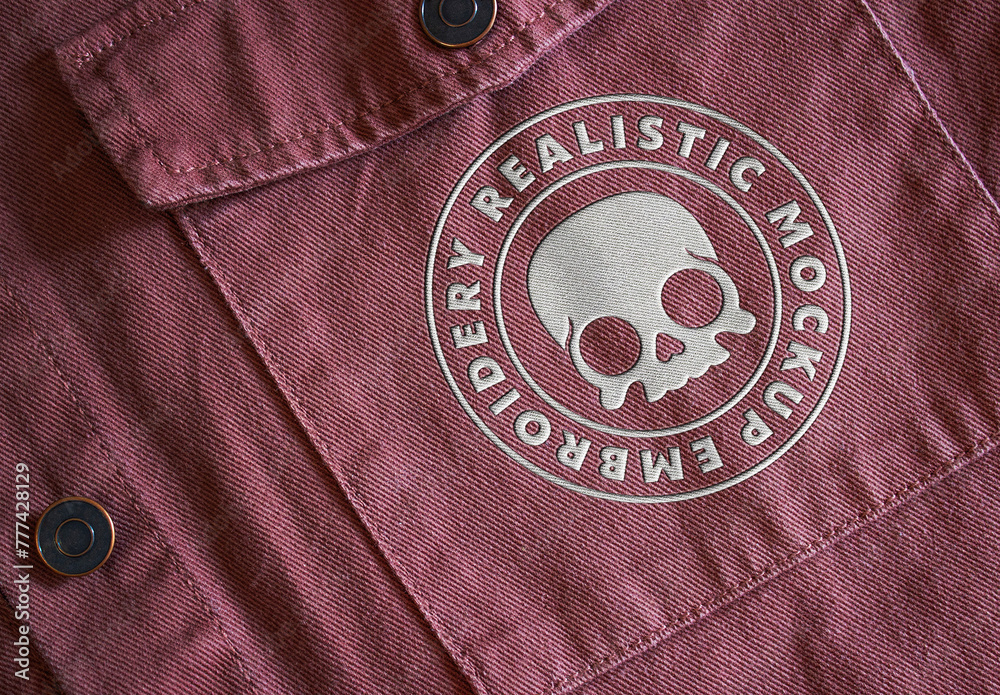 White Stitching Embroidery Mockup Stock Template | Adobe Stock