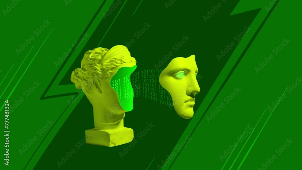 Vidéo Stock Creative animation. Stop motion. Ancient Greek statue with ...