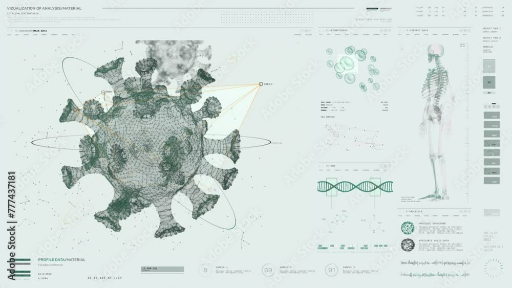 Epidemic Biohazard Laboratory Interface Conducts Scan Of Covid19 Cell ...