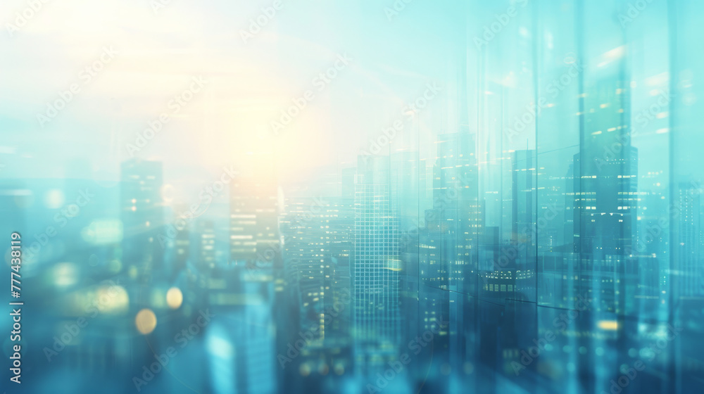 Blurred cityscape background with blurry office building windows ...