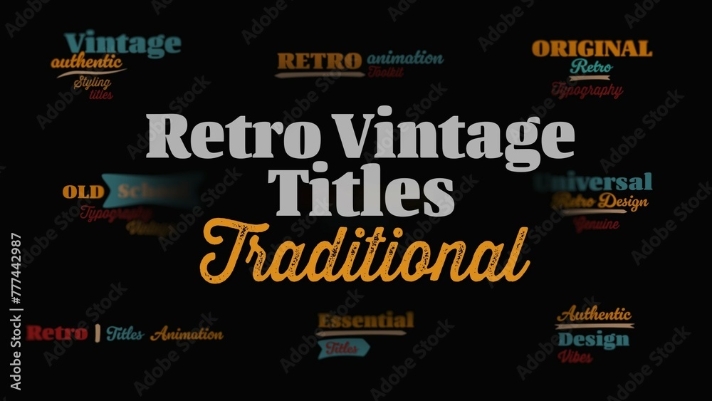 Traditional Vintage Retro Insignia Badges Titles Animation Stock ...