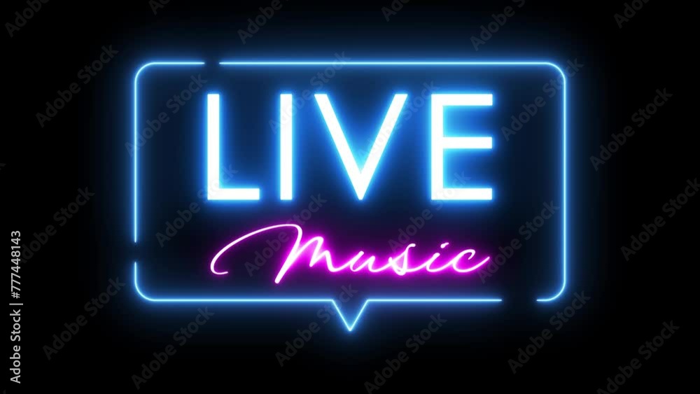 live music neon animated text advertising neon cafe karaoke live music ...
