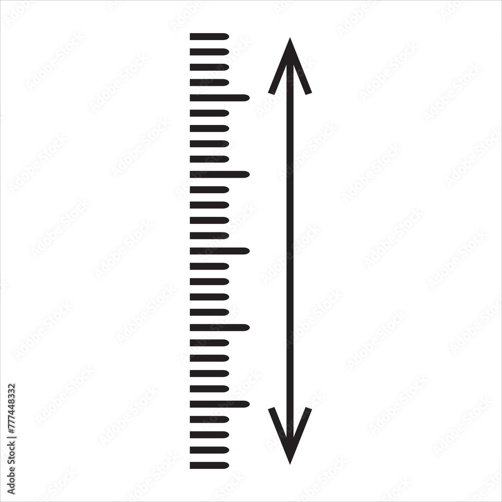Height icon vector sign and symbol isolated on white background, Height ...