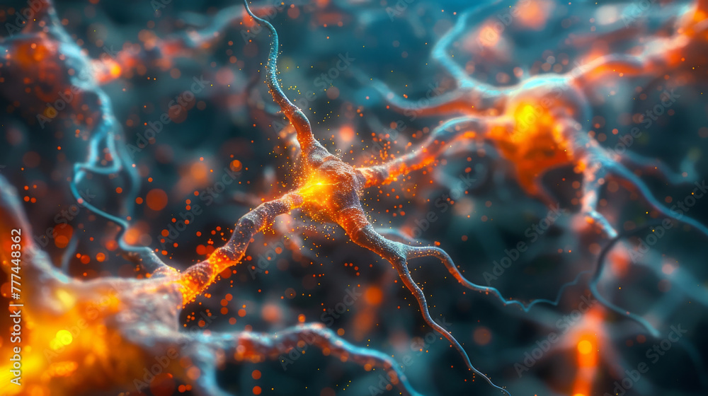 3D Illustration of human brain nerve tracts based on magnetic resonance ...