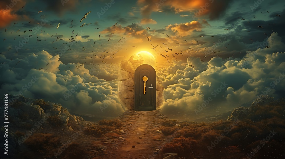 a visual metaphor where a contract transforms into a key, unlocking a ...
