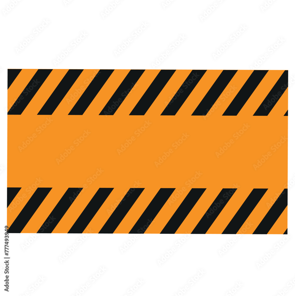 Black and yellow warning line stripes on a rectangular background ...