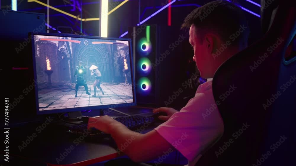 Vidéo Stock Digital Warriors Fight With Magic Moves. Gaming Animation ...