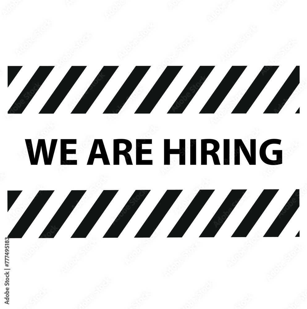we are hiring, join our team, flat vector poster or banner illustration ...