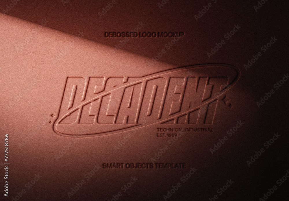 Red Debossing Text Effect Mockup Stock Template | Adobe Stock