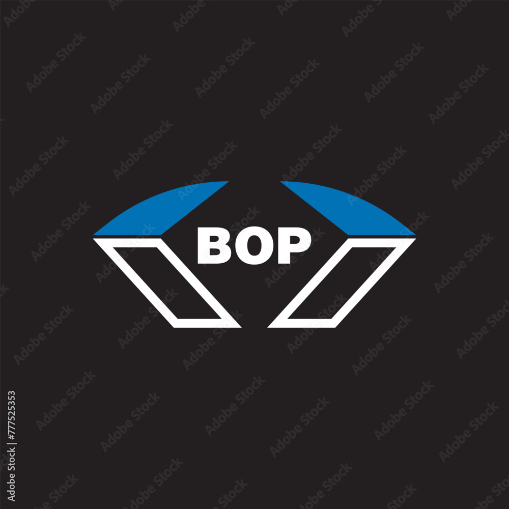 BOP letter logo design on white background. BOP logo. BOP creative ...