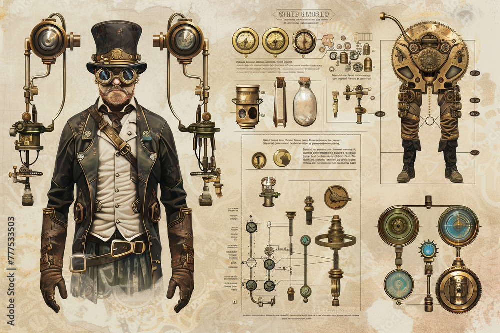 Character sheet concept image for a futuristic knight, with detailed ...