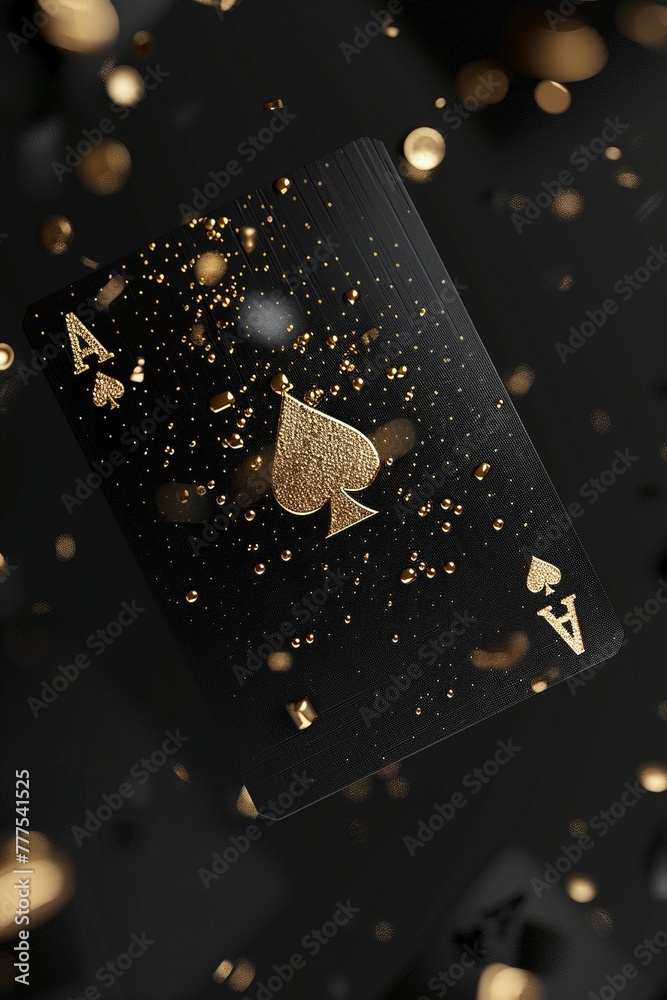 A solitary black ace card, its gilded lettering seemingly defying ...