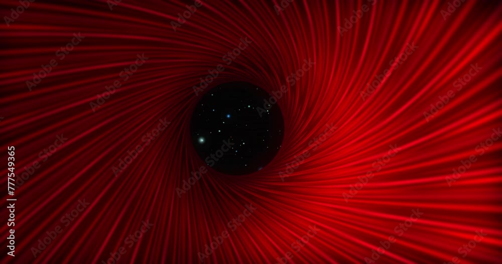 Super fast movement in a red stripe tube to the stars. Hyper speed ...