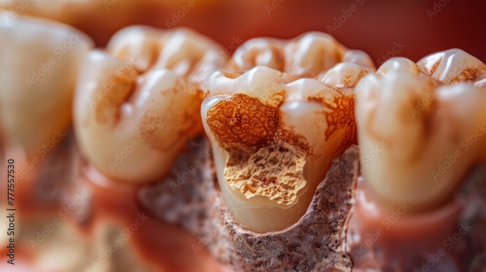 Delve into the microscopic realm where acid-producing bacteria attack ...