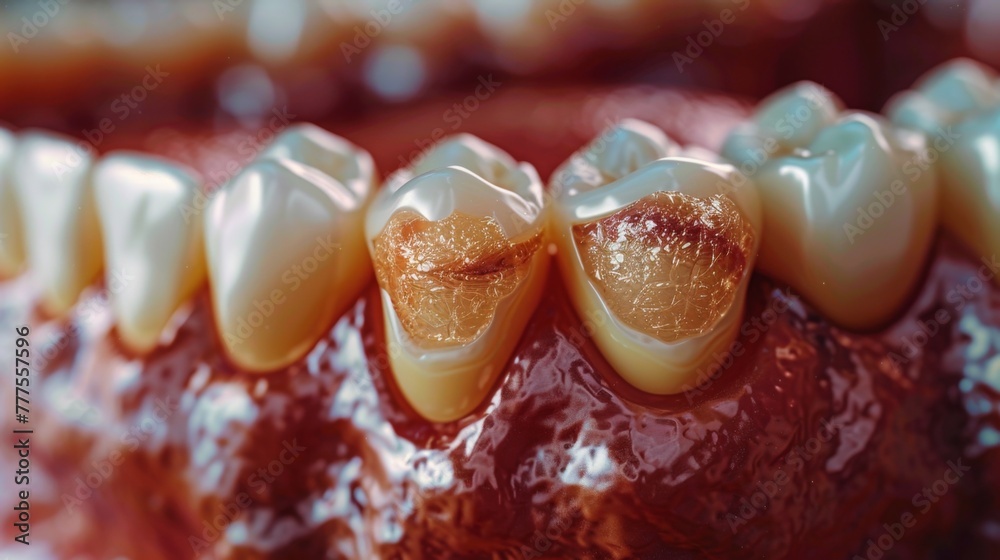 Witness dental caries as enamel erodes, exposing decayed dentin ...