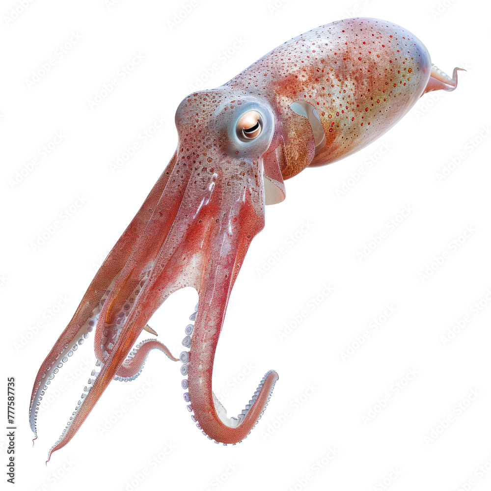 colossal squid aquatic animal on isolated transparent background Stock ...
