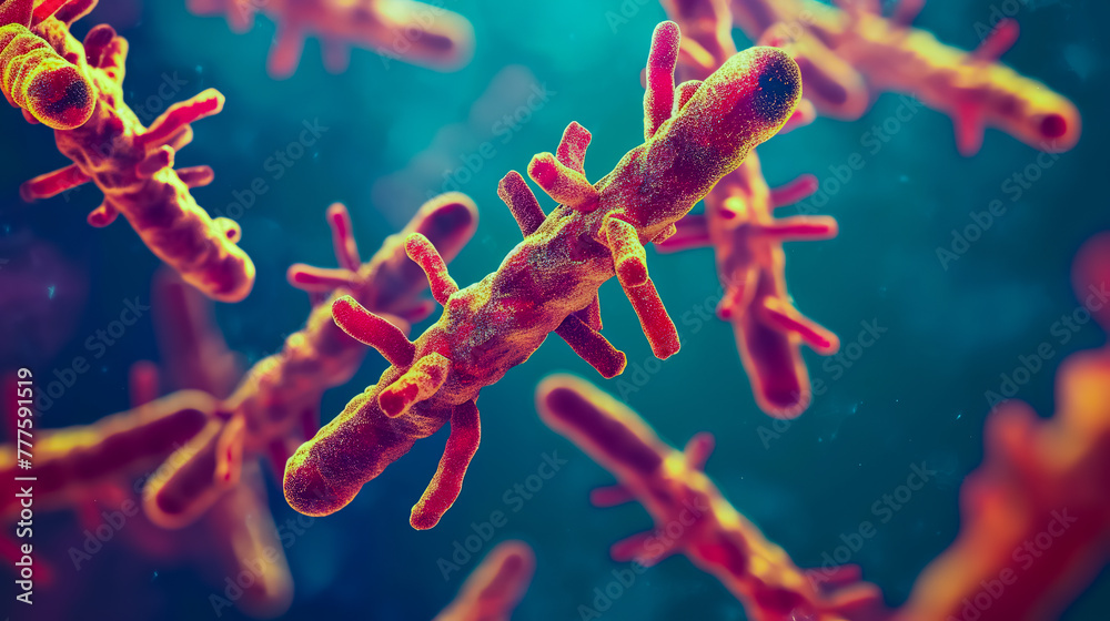 Mycobacterium tuberculosis under microscope. 3d visualization. Stock ...