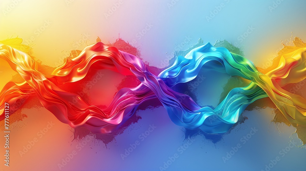 rainbow colored infinity symbol of autism disorder and adhd, creating a ...