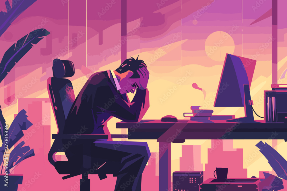 Sad businessman experiencing workplace bullying and toxic environment ...