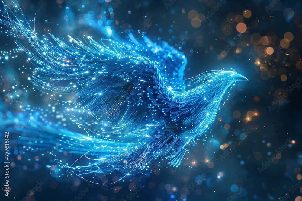 digital blue phoenix bird , ai into cybersecurity solutions, the ...