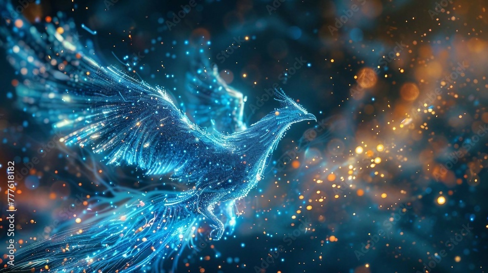 digital blue phoenix bird , ai into cybersecurity solutions, the ...