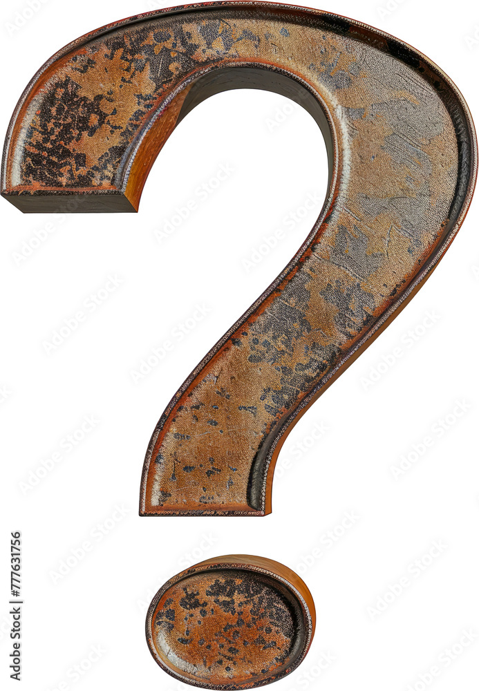Textured antique bronze question mark with a vintage design aesthetic ...