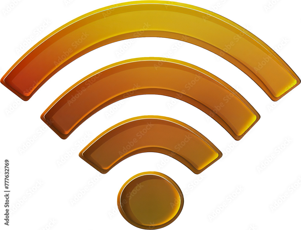 Gold gradient Wi-Fi symbol representing luxury and connectivity in the ...