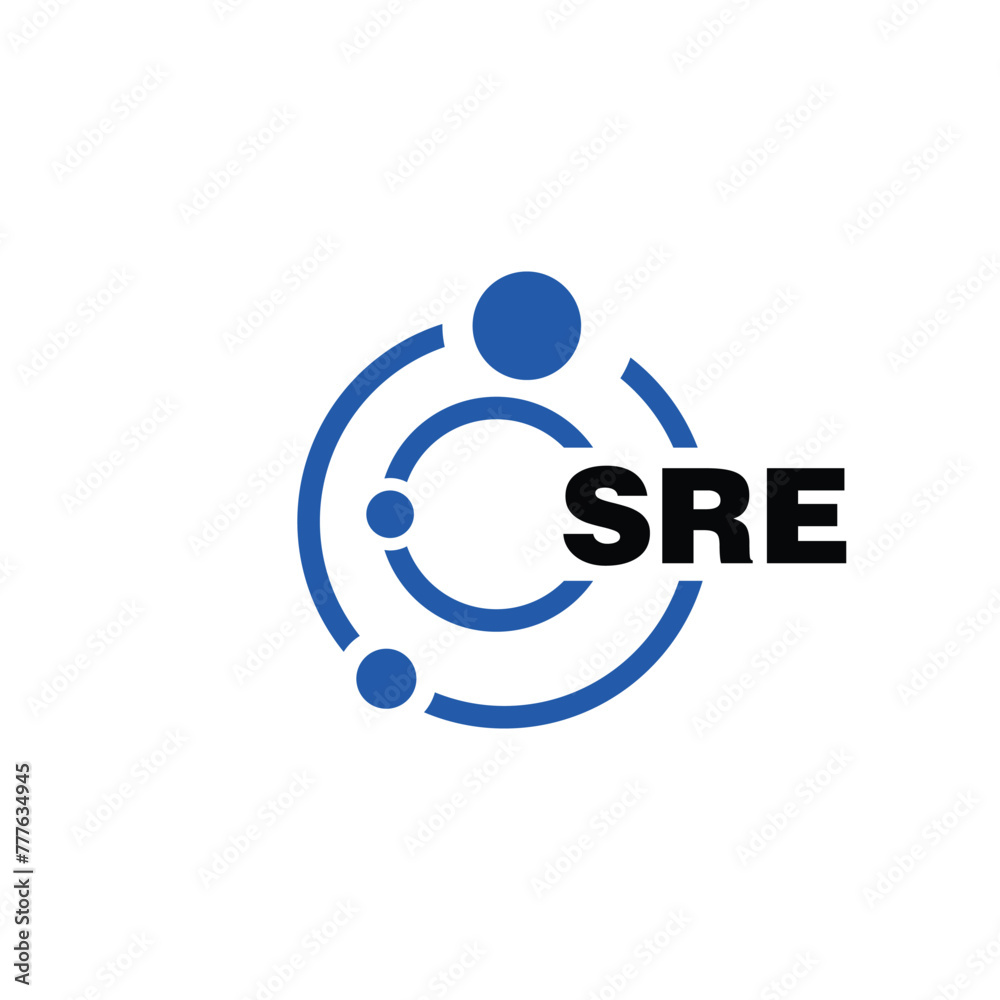 SRE letter logo design on white background. SRE logo. SRE creative ...