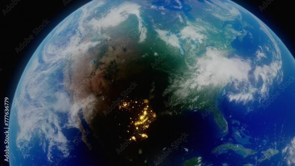 4K HDR Earth animation concept, visualizing the April 8th, 2024 solar ...