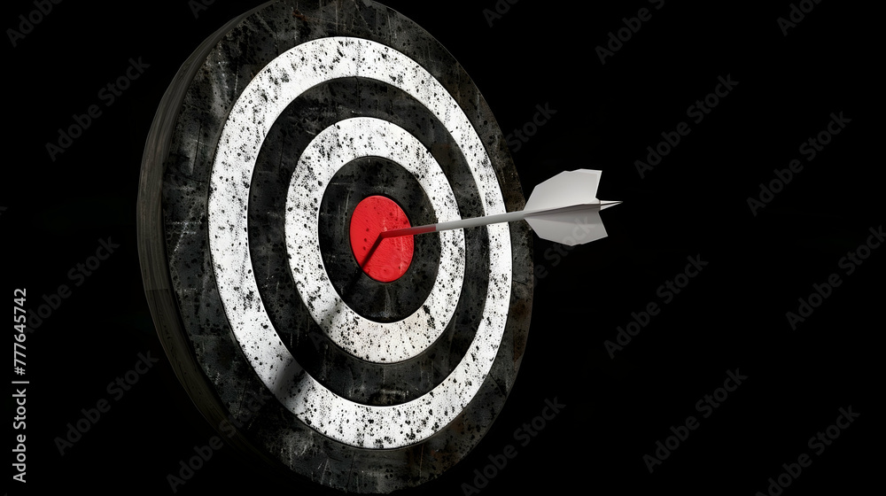 The arrow is carefully stuck into this ten, indicating the accuracy of ...