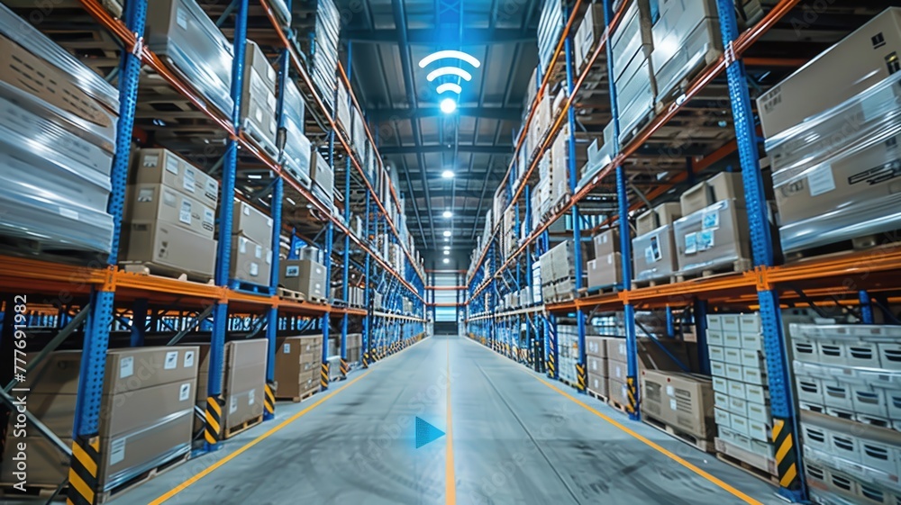 warehouse where P-IoT sensors monitor access and movement ...