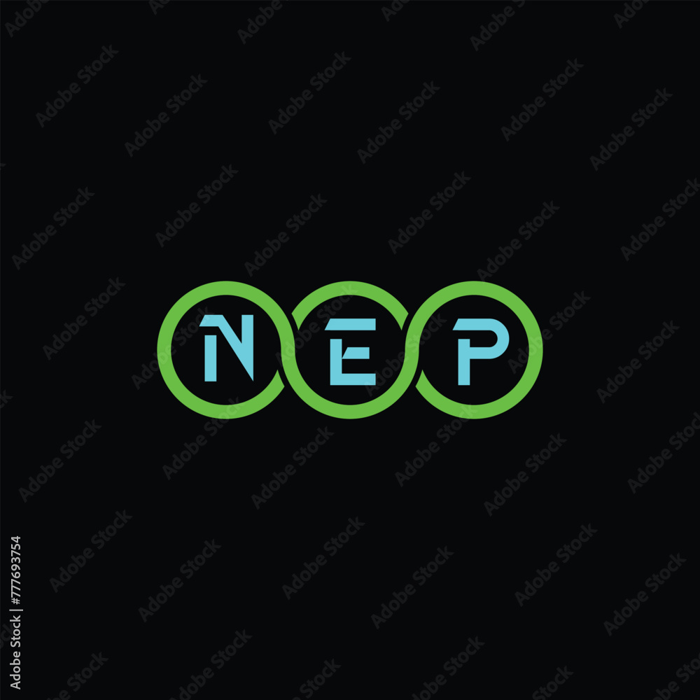 Vecteur Stock NEP letter logo design with white background in ...